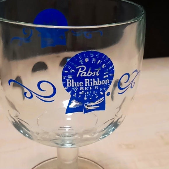 Unknown | Dining | Vintage Pabst Blue Ribbon Dimpled Beer Goblet | Poshmark